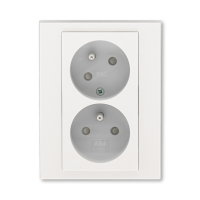 ABB LEVIT M Zásuvka dvojnásobná s ochrannými kolíky, s clonkami, s ...
